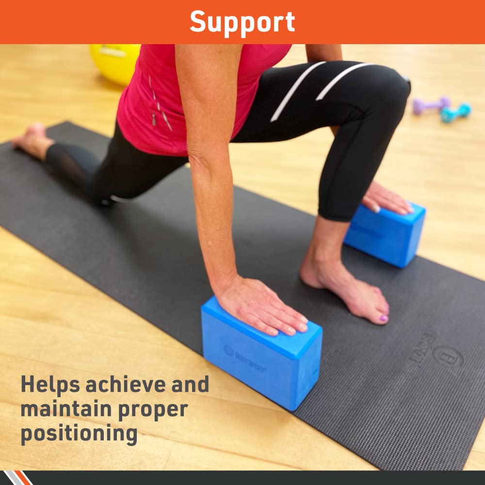 Body Sport Foam Yoga Block 3 x 6 x 9-Inch, Blue