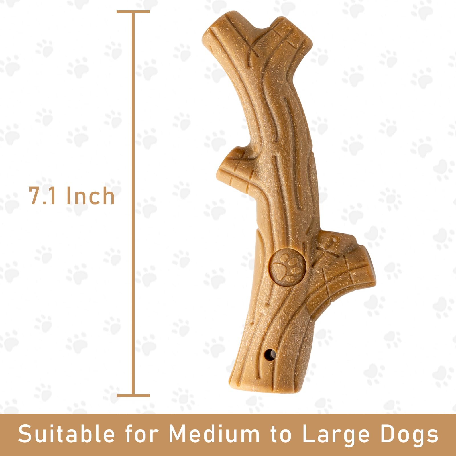 Fgnaic 2 Pack Doy Chew Toy for Aggressive Chewer, Easy Grip Non Splintering Alternative to Real Wood Large Dog Chew Toys