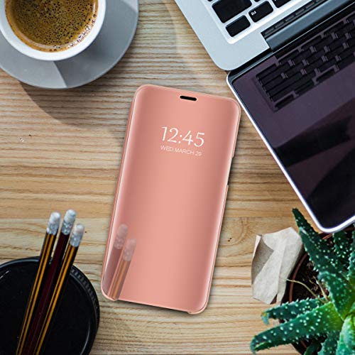Cases Compatible with Samsung Galaxy Note20 Ultra 5G Cell Phone, Clear View Mirror Flip, PU Leather with Kickstand Protective Cover for Samsung Note 20 Ultra 6.9in