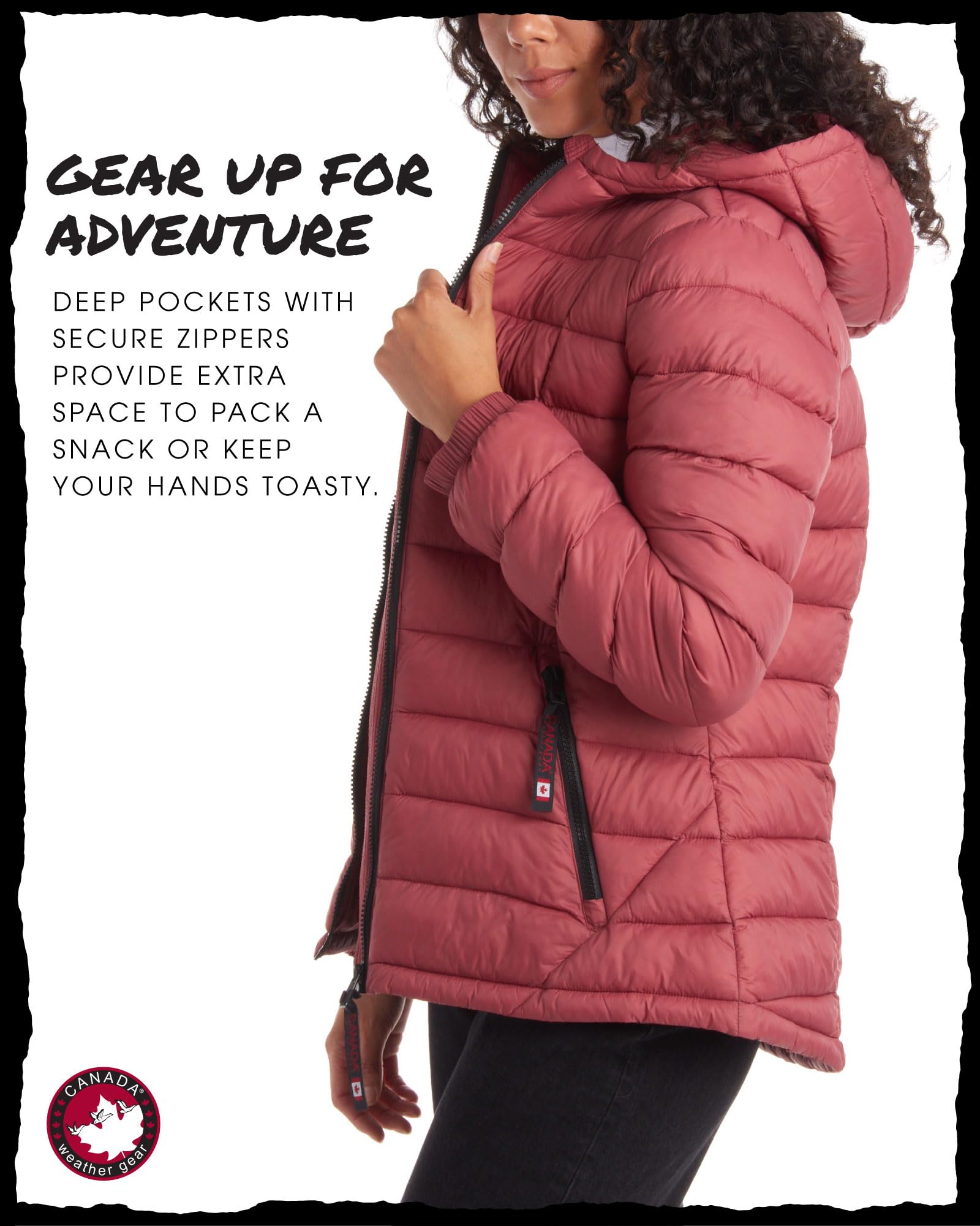 CANADA WEATHER GEAR Women’s Jacket – Lightweight Packable Bubble Puffer Coat for Women (S-XL), Size Small, Black
