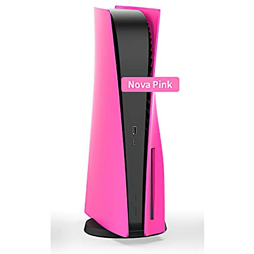 Face Plates Cover Skins Shell Panels for PS5 Disc Edition Console, Playstation 5 Accessories Faceplate Protective Shell Replacement Plate Dustproof Anti-Scratch (Nova Pink)
