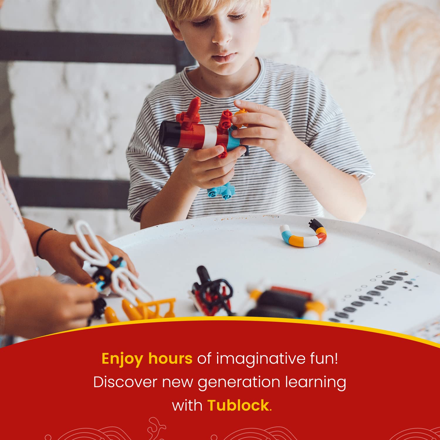 Tublock Creator Set (SML 390 Pieces) | Creative and Educational Brick Building Toys for Girls and Boys | Colorful Building Bricks Set | Innovative Curved Bricks for Building with Movable Pieces