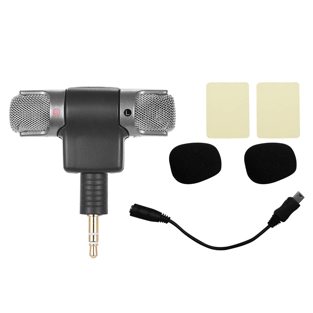 Camnoon External Stereo Mic Microphone with 3.5mm to Mini USB Micro Adapter Cable for GoPro Hero 3 3+ 4 for AEE Sports Action Camera