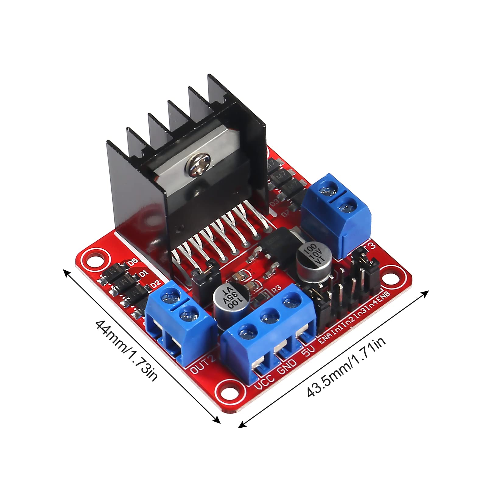 Diitao 2pcs L298N Motor Drive Controller Board Module Stepper Motor TT Motor Control Module Dual H-Bridge with 4pcs DC Motor and Smart Car Wheel for Arduino