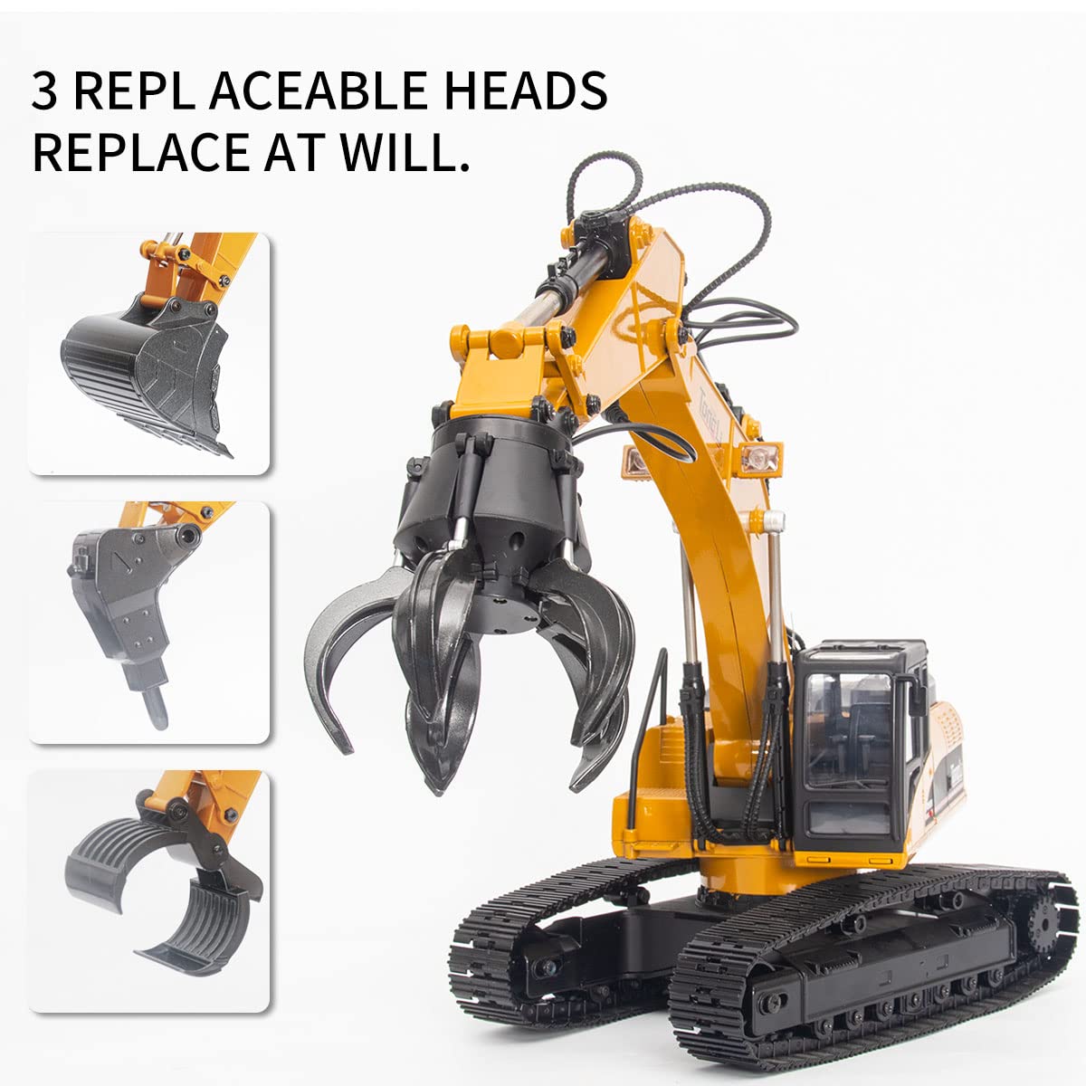 Huina RC Excavator for adults1580 Hobby Remote Control V4 Full Metal RC Excavator Adult huina 580 Construction Vehicle Professional Remote Control Tractor (Default)