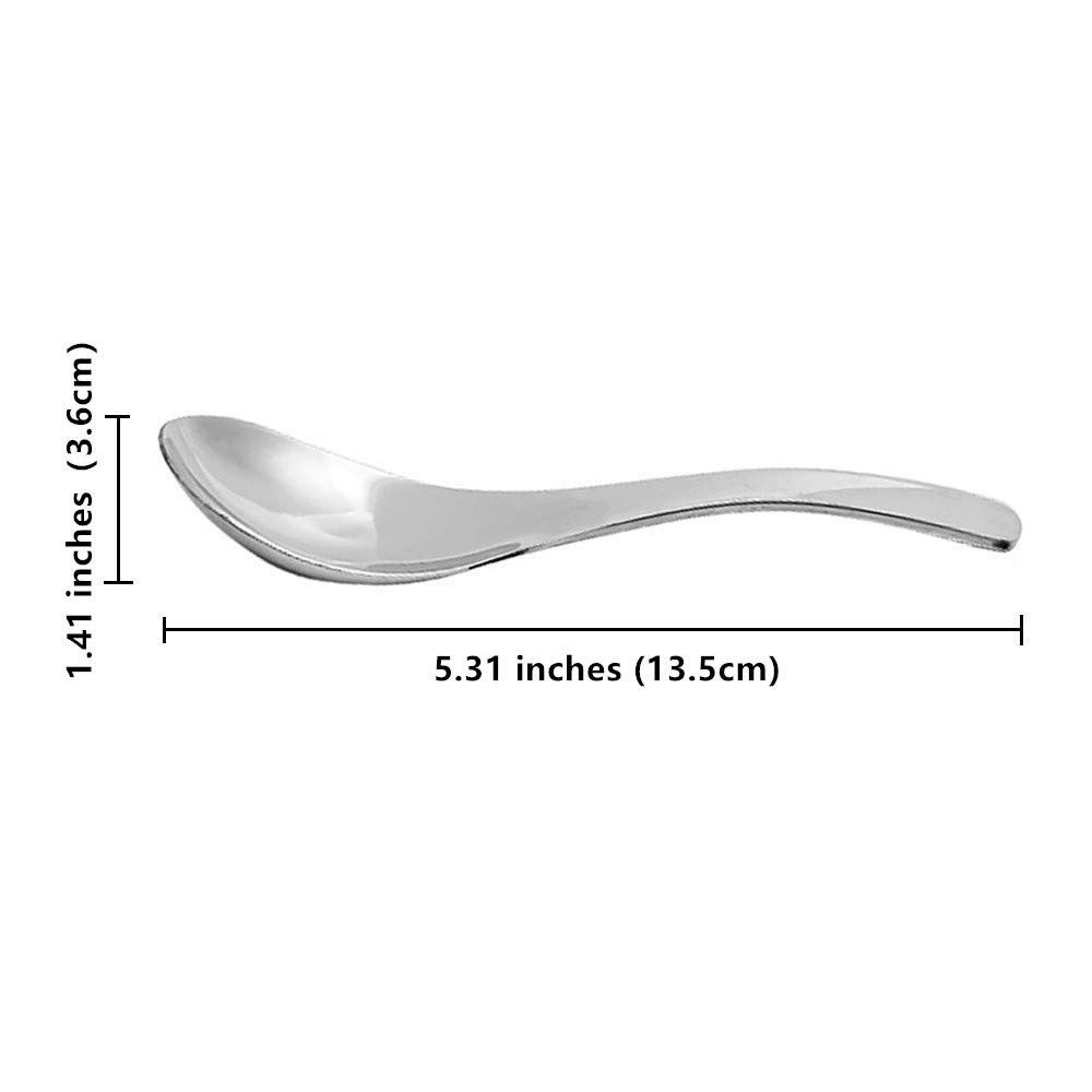 ERCRYSTO Stainless Steel Spoon, Soup Spoon, Coffee Spoon, Desert Spoon, etc. Light Weight and Small Size Especially Suitable for Toddlers, Children, Espresso etc. Set of 4