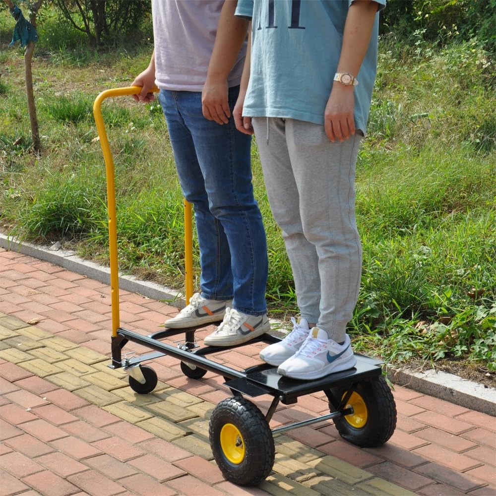 Convertible Hand Truck 2-in-1 Foldable Handcart, Large Capacity Portable Foldable Handcart, Foldable Handcart with Telescopic Handle, Foldable Handcart with Wheels, Foldable Mobile Handcart