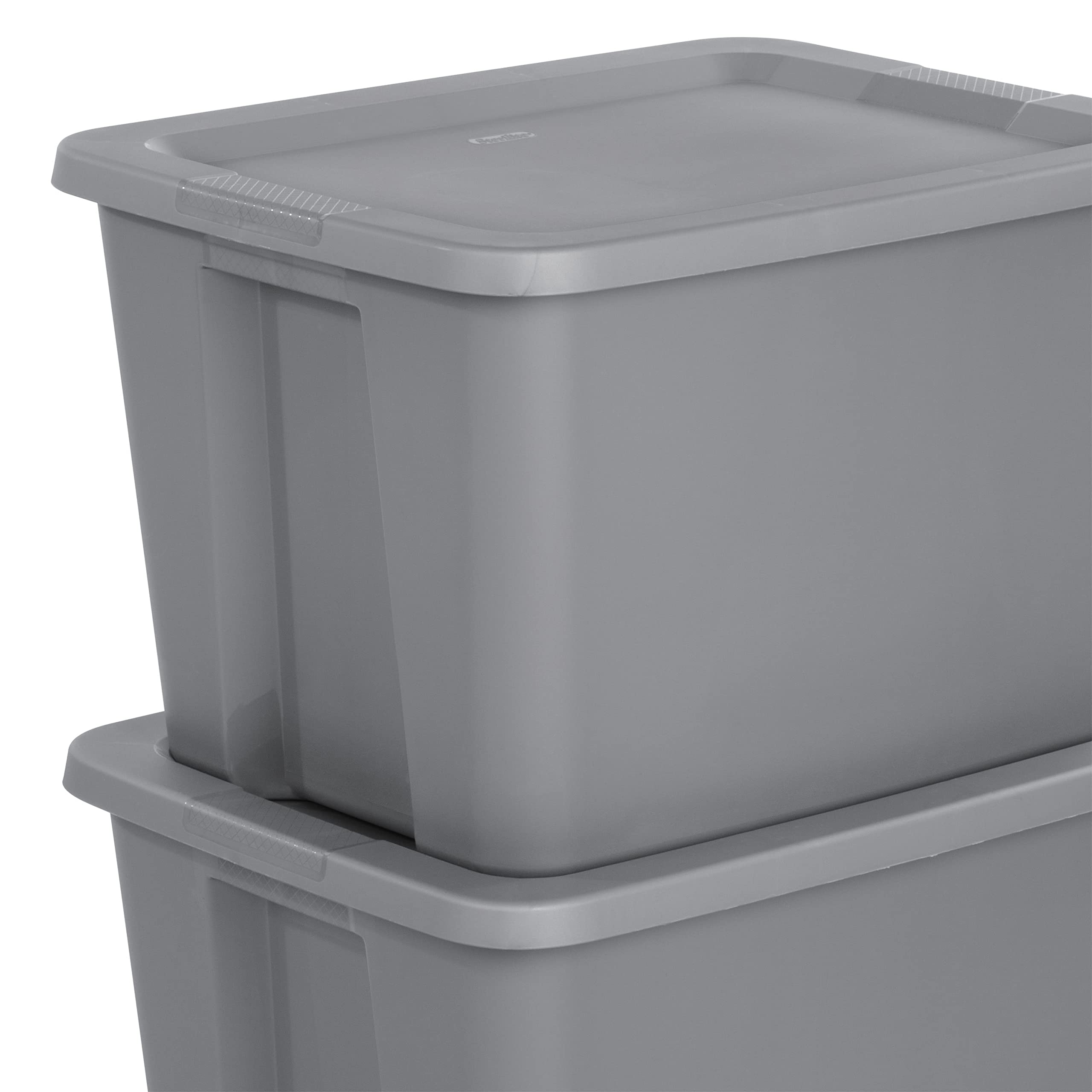 ByuUu 18 Gallon Tote Box Plastic, Gray, Set of 8