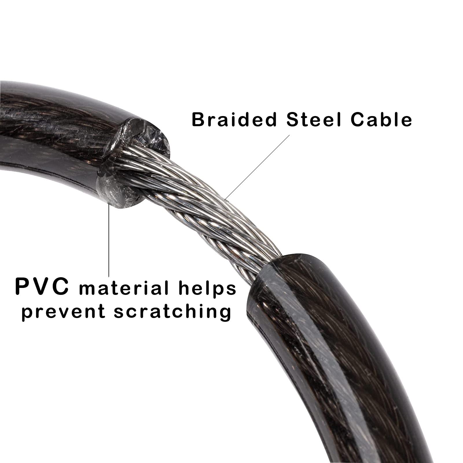 Boviisky Bike Cable Lock with Key, Heavy Duty Bicycle Lock, 4 Feet with Mounting Bracket,1/2 Inch Diameter.