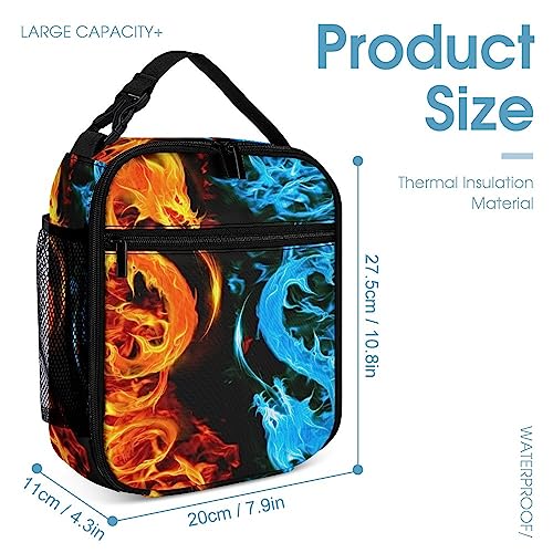 Ice & Fire Dragon Backpack, Stylish Laptop Bag Durable Dragon Daypack with Multiple Pockets, Classic Shoulders Backpack(Ice & Fire Dragon)