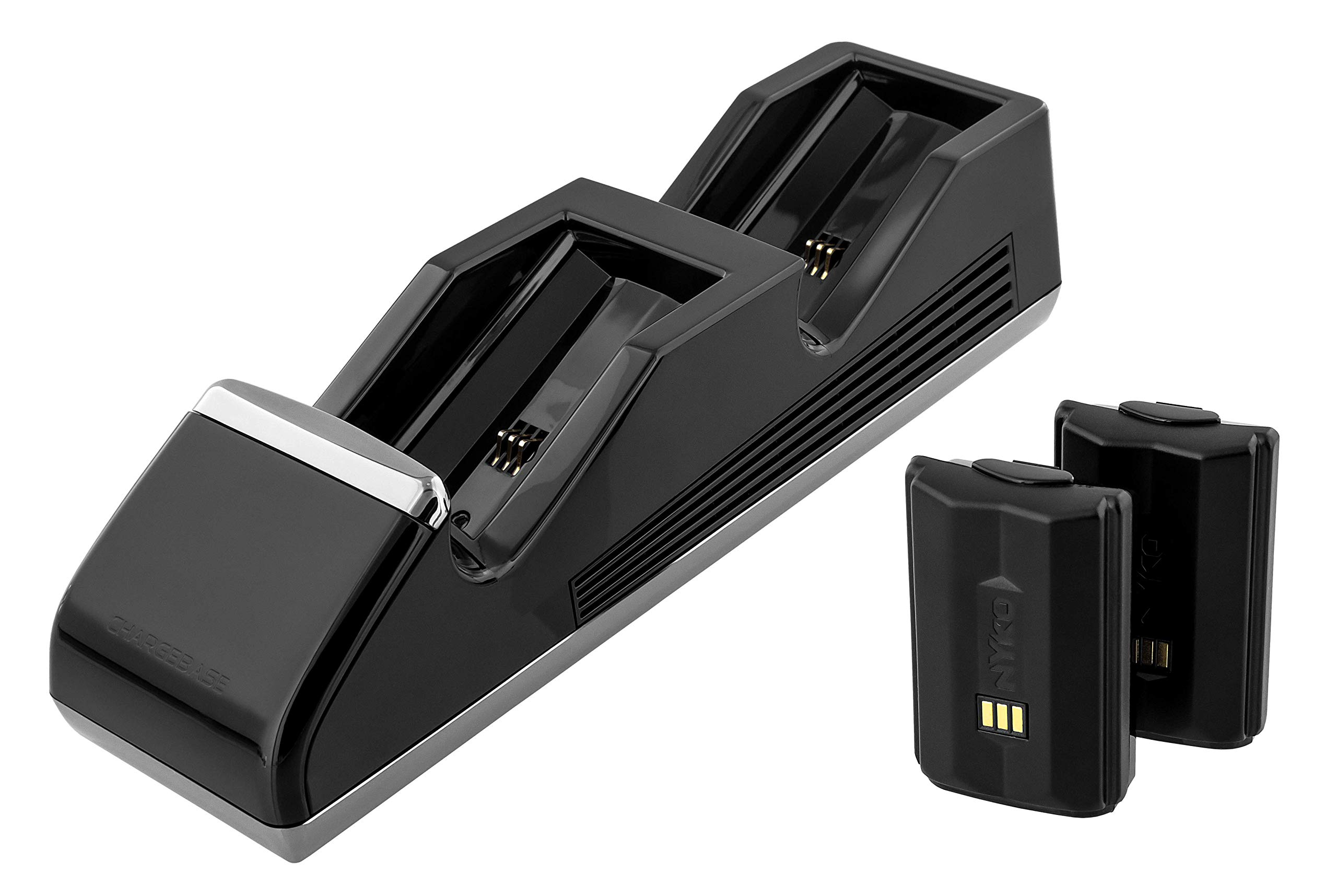 Nyko Charge Base S - 2 Port Controller Charger with 2 Rechargeable Batteries for Xbox 360