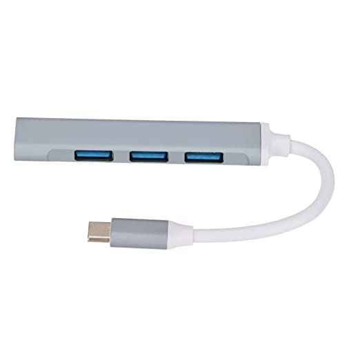 Lairun USB C Hub, Stable Data Transmission Speed Simple Operation 4 in 1 Light Weight USB Docking Station USB C to USB for Keyboard for Tablet for Printer(Grey)
