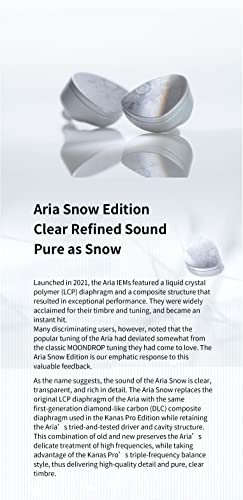 Moondrop Aria Snow Edition Wired Earbud High Performance Diamond-Like Diaphragm ARIA SE Dynamic Driver 0.78 Pin in-Ear Earphone