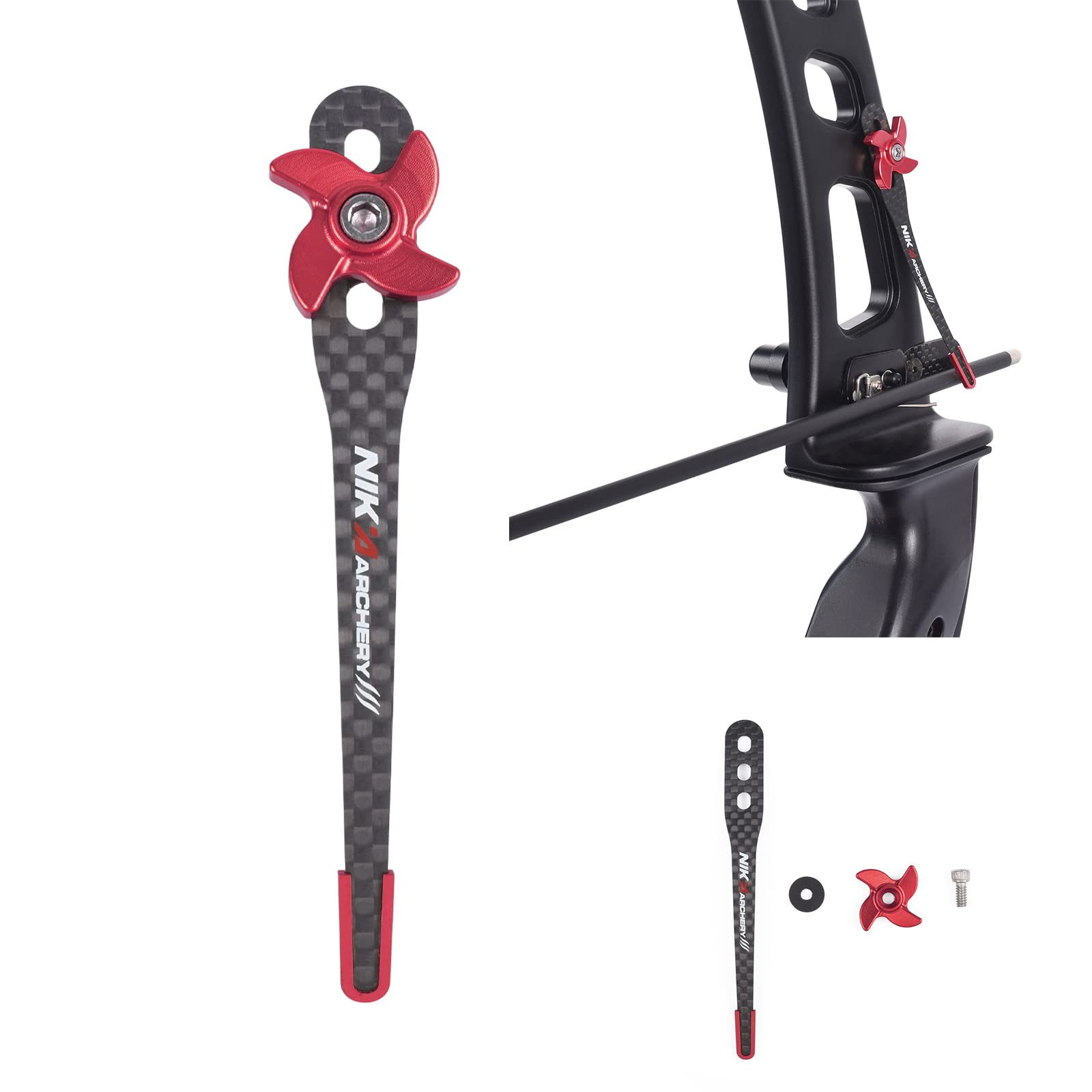 Chuangtong Archery Arrow Clicker, Recurve Bow Signal Release Tool, Carbon Fiber Clicker for Recurve Bow Target Shooting Archery Sight Practice Accessories Color Red