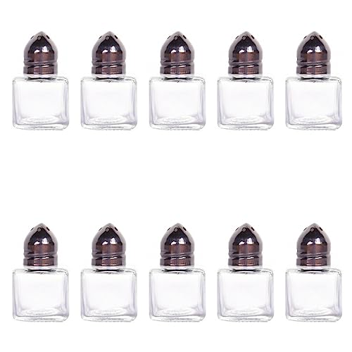 Glass Containers with Lids Small Salt and Pepper Shakers, Mini Glass Seasoning Jars Glass Cube Body Shakers for Wedding, Party, Restaurant, Beach Vacation Home Kitchen Supplies