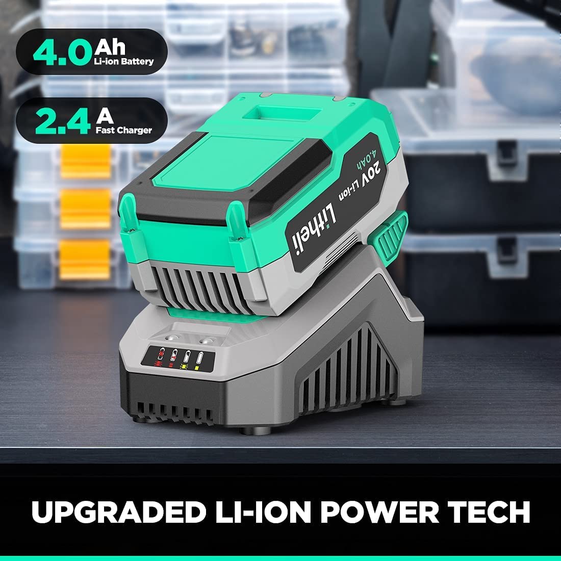 Litheli Reciprocating Saw Cordless, Powerful Hand Saw Kit with 20V 4.0 Ah Battery & Fast Charger, 0-3000 SPM with Tool-free Blades Change, Lightweight for Wood & Metal Cutting.