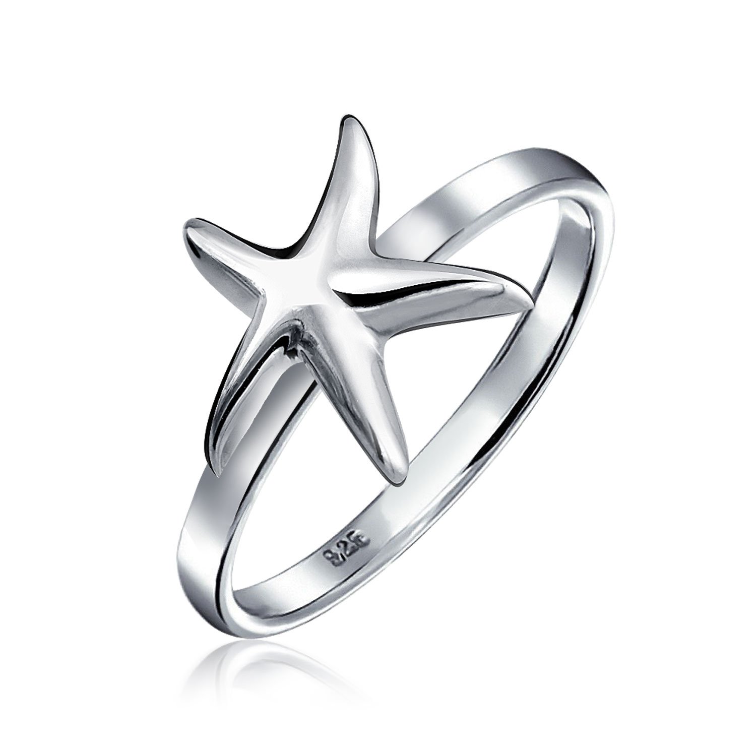 Bling Jewelry Sterling Silver Happy Starfish Ring, Size 7