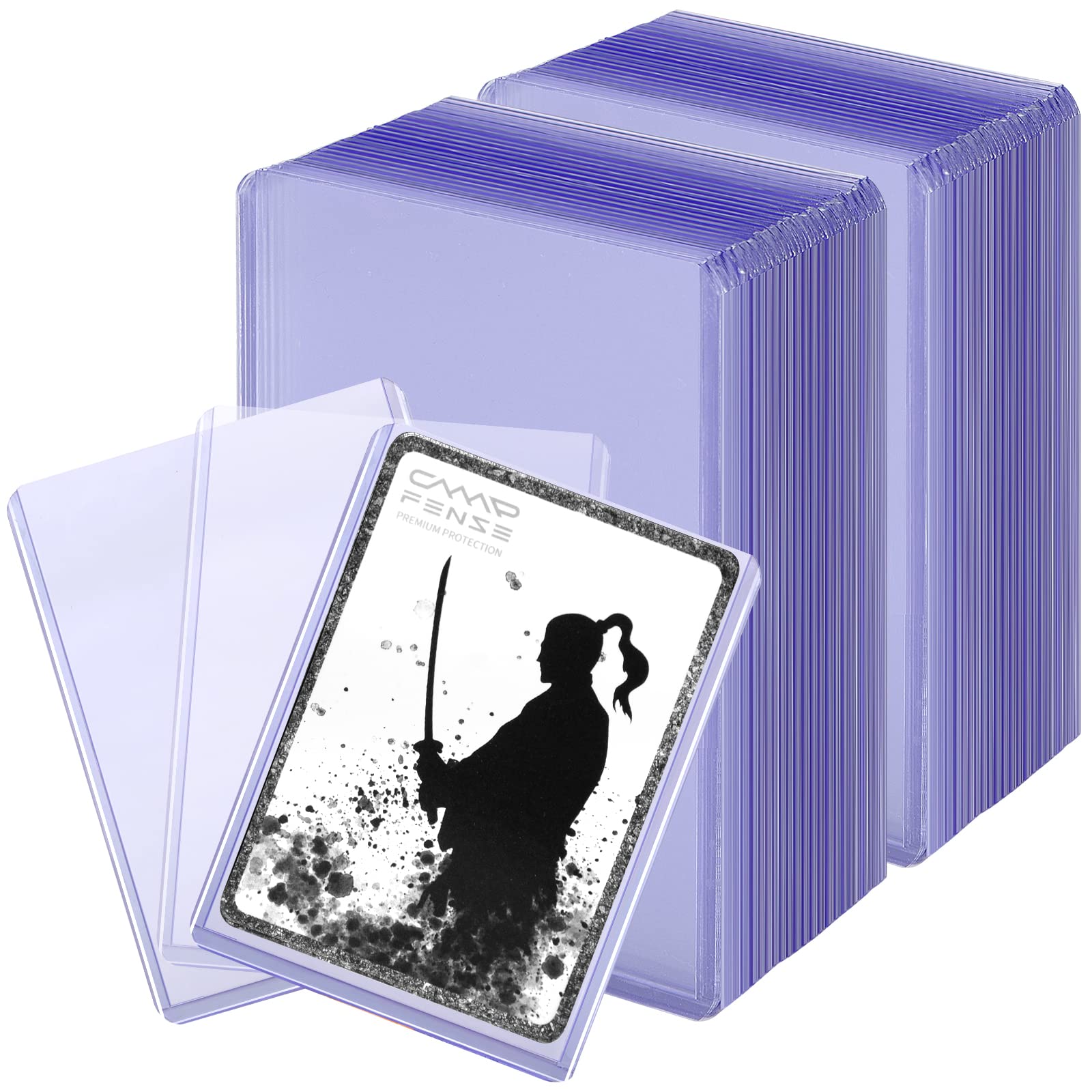 CampFENSE 3" x 4" Trading Card Top Loader, Clear Card Sleeves for TCG Cards (50 Count), Hard Plastic Top Loader Card Holders Fits YGO, MTG, Baseball Football Card