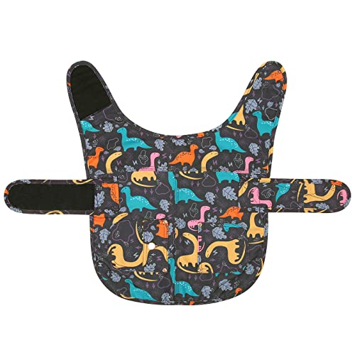 HDE Canvas Dog Vest Waterproof Jacket Cold Weather Coats for S-XL Dogs Dinosaurs - M