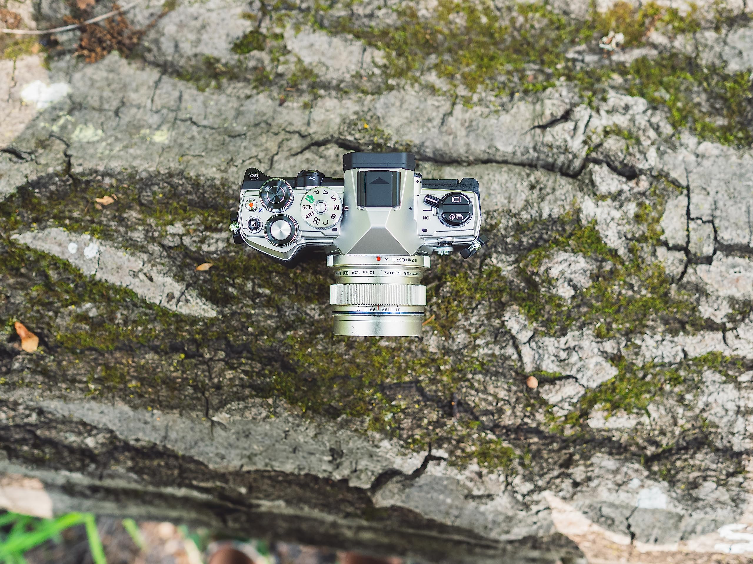 Bundle of OM System OM-5 Silver Outdoor Camera Weather Sealed Design 5-Axis Image Stabilization 50MP Handheld High Res Shot + M.Zuiko Digital ED 12mm F2.0 Silver