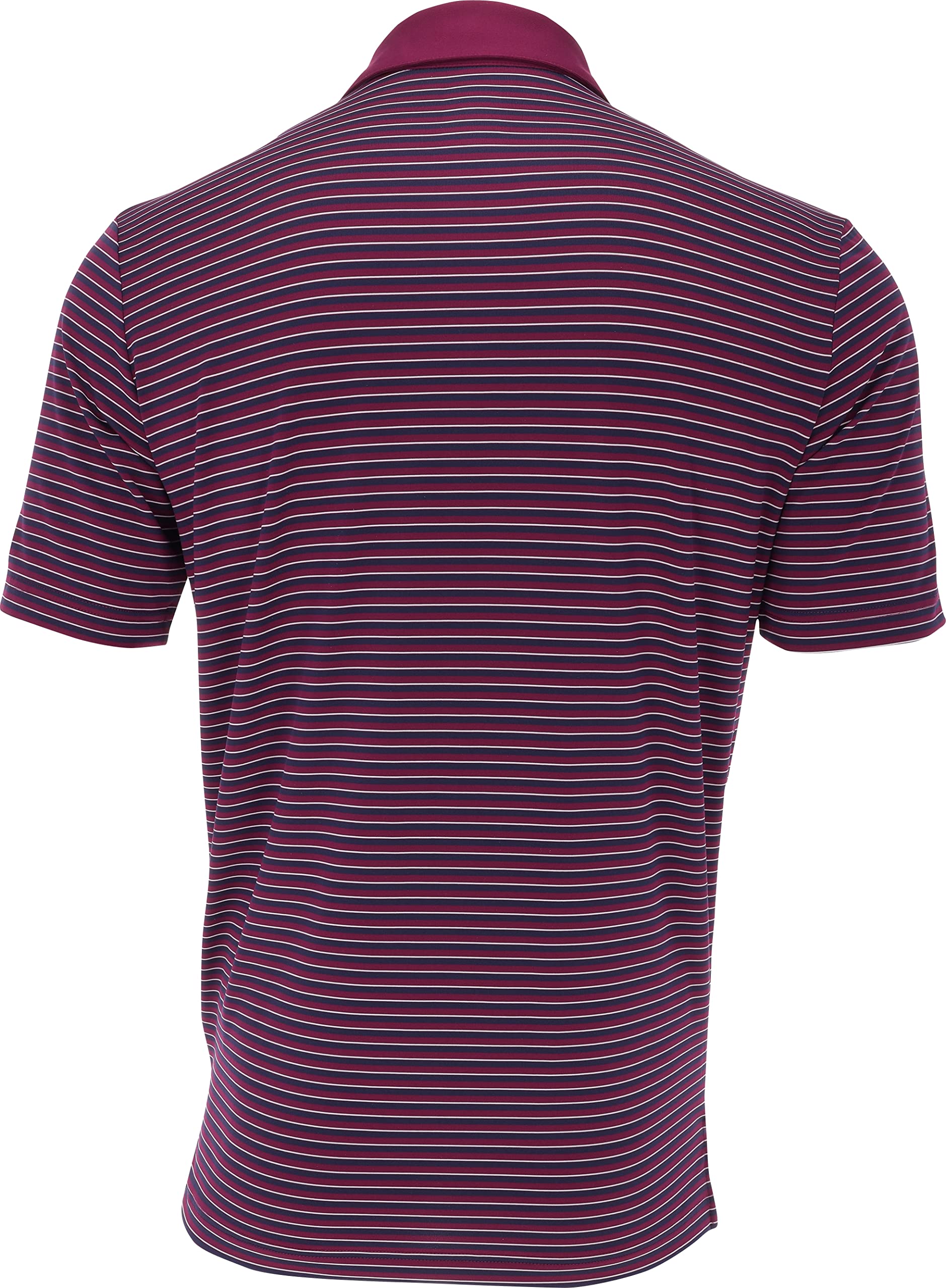 Callaway Men's Refined 3 Color Stripe Short Sleeve Golf Polo Shirt, Dark Purple, Medium