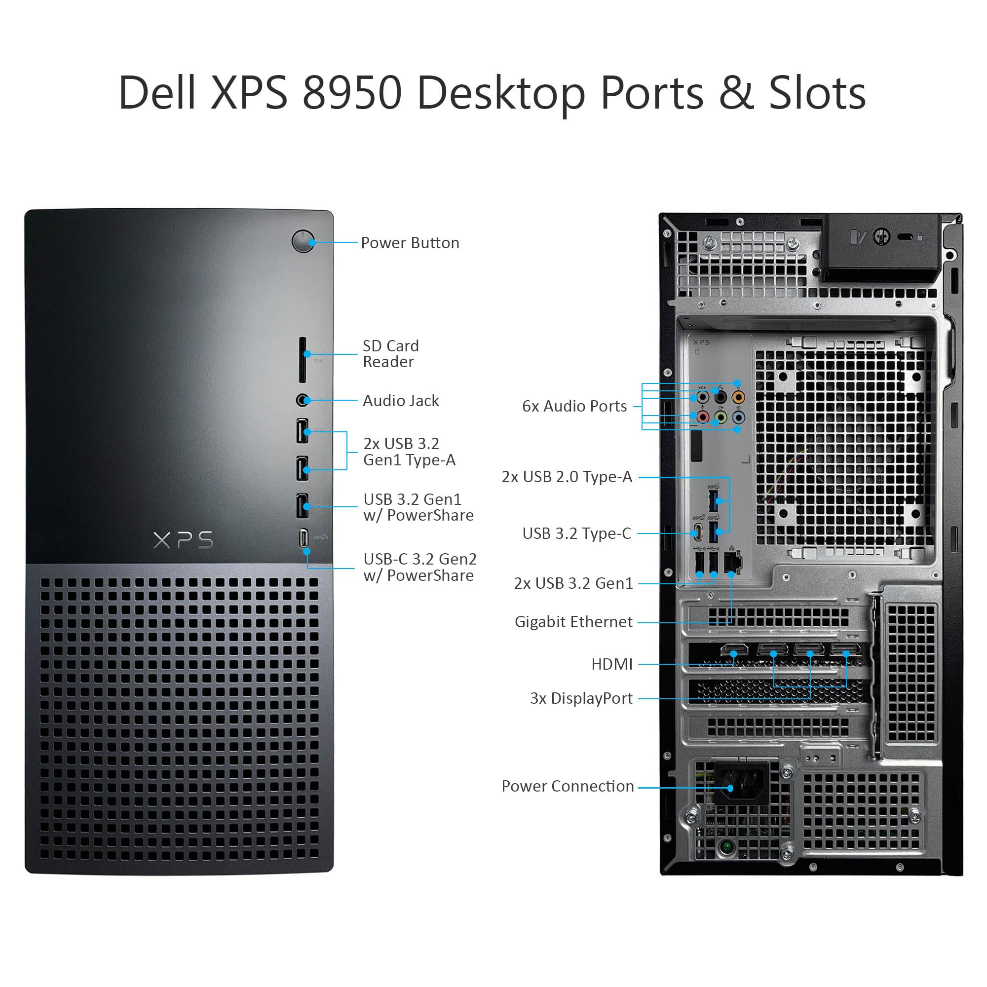 Dell XPS 8950 Gaming Desktop Computer - 12th Gen Intel Core i7-12700 up to 4.90 GHz CPU, 32GB DDR5 RAM, 4TB NVMe SSD, AMD Radeon RX 6700XT 12GB, Killer Wi-Fi 6, Windows 11 Pro