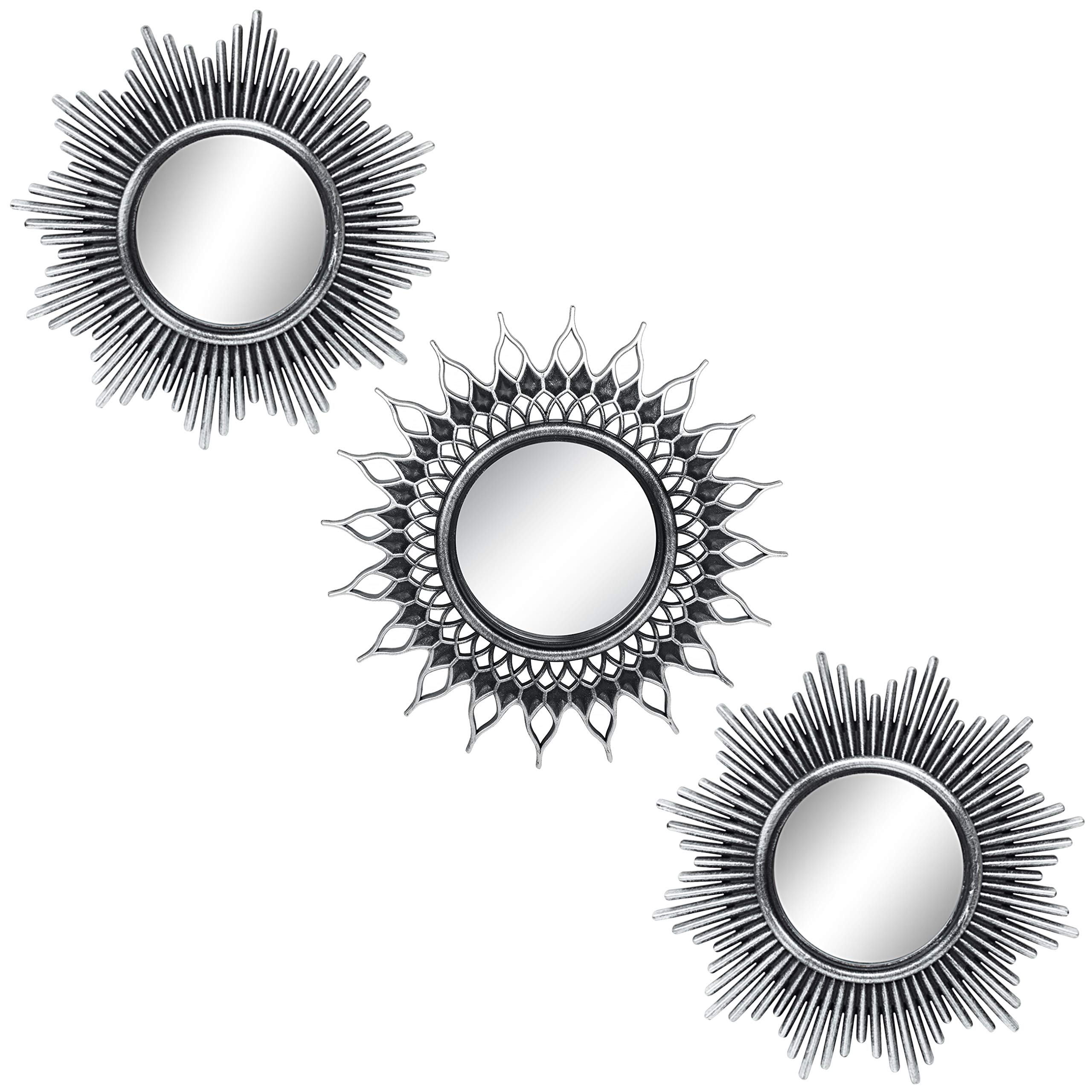 Kelly Miller Small Round Mirrors for Wall Decor Set of 3 - Great Home Accessories for Bedroom, Living Room & Dinning Room (M014)