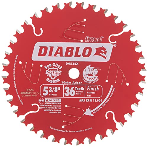 Freud D0536X Diablo 5-3/8-Inch 36 Tooth ATB Finish Cordless Trim Saw Blade