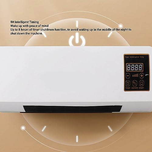 Diydeg Mini Air Conditioner, 2 in 1 Wall Mounted Air Conditioner Cooler and Heater Combo with Remote Control, Portable Indoor Mini Air Cooling Heating Fan for Bedroom, Living Room,