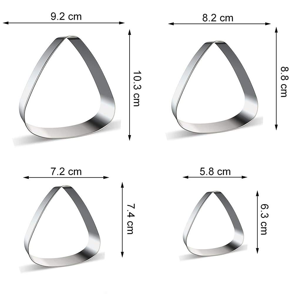 Candy Corn Cookie Cutters Set - 4 Pieces Metal Candy Corn Shapes Fondant Cookie Cutter Biscuit Molds for Fall/Autumn Halloween and Thanksgiving Party Decorations - Stainless Steel Large Small Mini B