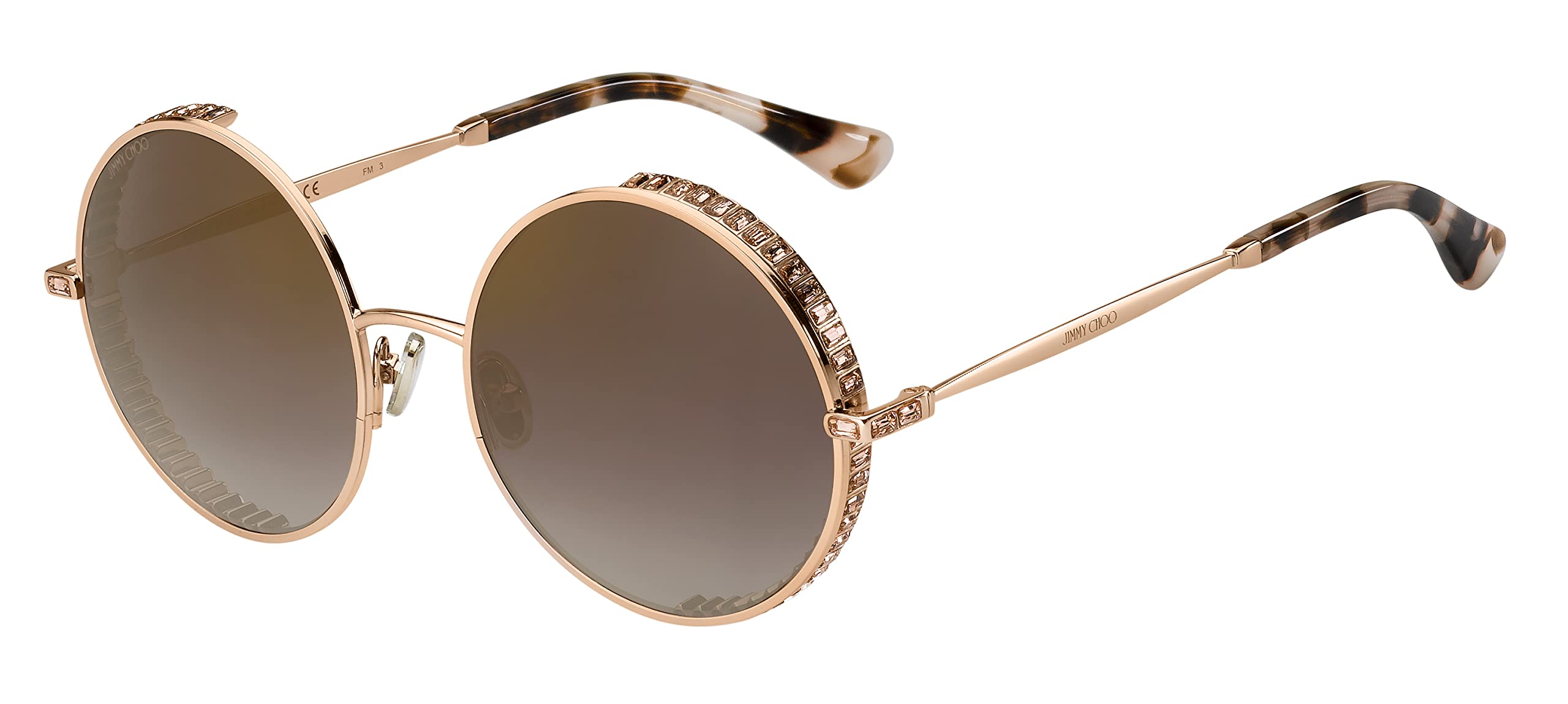 JIMMY CHOO Round Sunglasses Goldy/S DDBJL Gold Copper 56mm