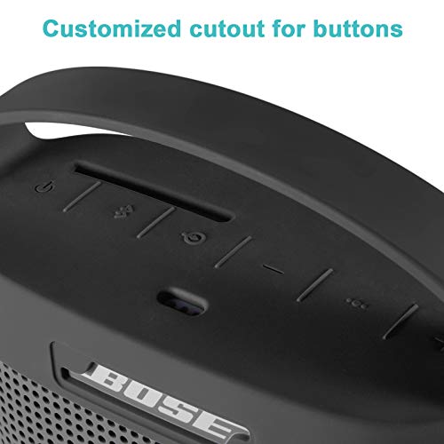 TXEsign Protective Silicone Stand Up Case with Handle Compatible with Bose SoundLink Color Speaker II(Dark Gray
