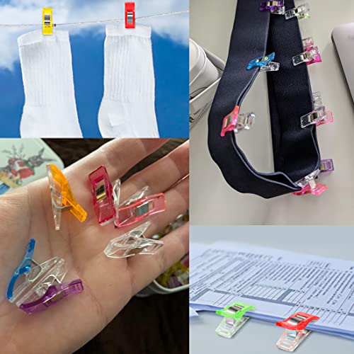 GMMA 50 Pcs Sewing Clips for Fabric Acrylic Multifunctional Quilting Clips,Quilting Supplies, Sewing Accessories and Supplies