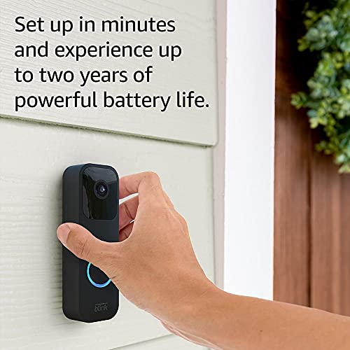 Blink Video Doorbell + 3 Outdoor (3rd Gen) camera system – Two-way audio, HD video, motion and chime app alerts and Alexa enabled – wired or wire-free (Black)
