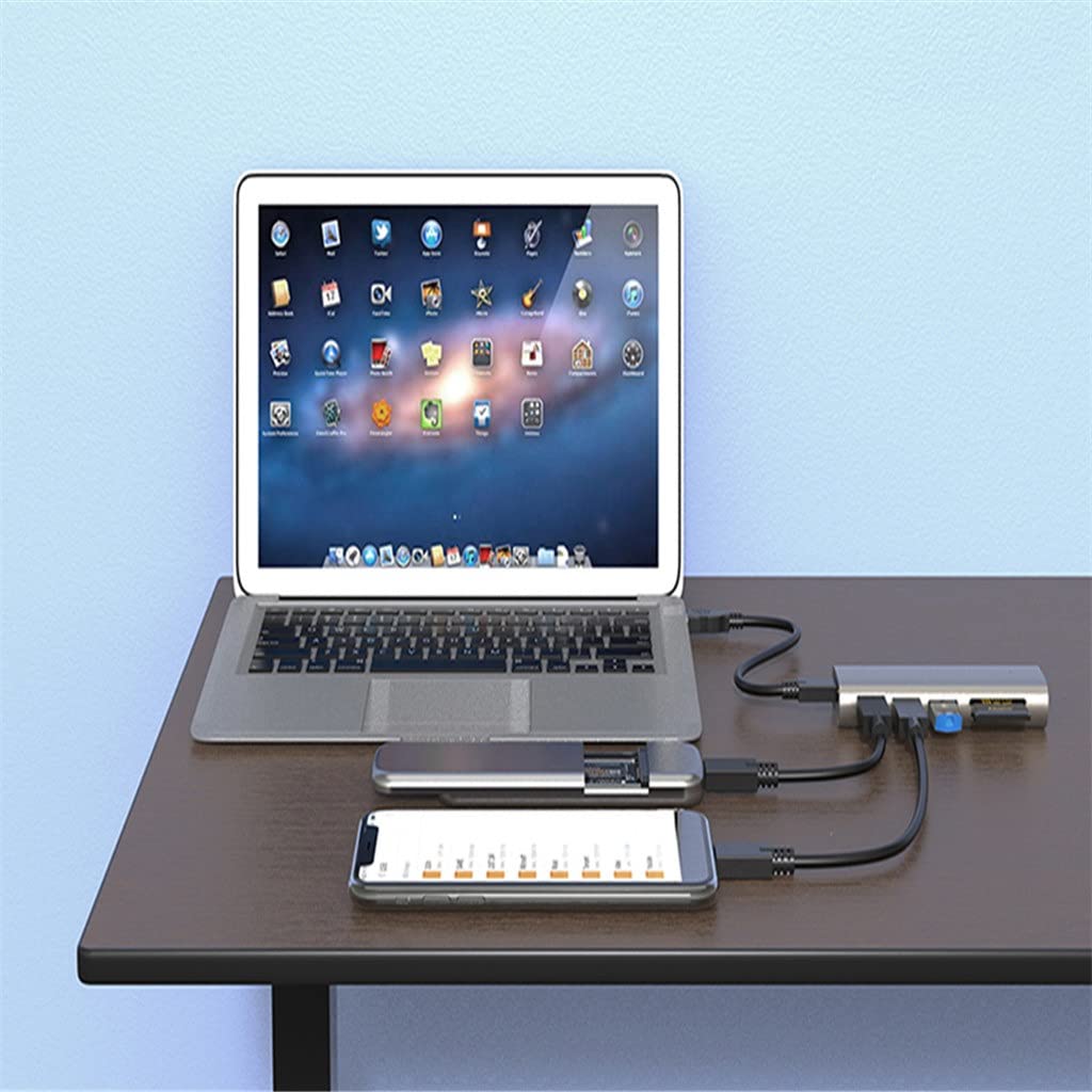 CXDTBH 1 Multi Splitter Adapter USB Type C Dock Station for TF Card.HC463 10Gbps USB 3.1 Gen2 Hub 6 in