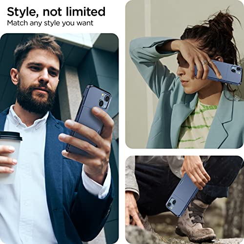 harusaki ππππ π‘ππͺ for iPhone 14 Case with Card Holder, Wireless Charging Compatible iPhone 14 Wallet Case, Slim Shockproof iPhone 14 Case Wallet (Blue)