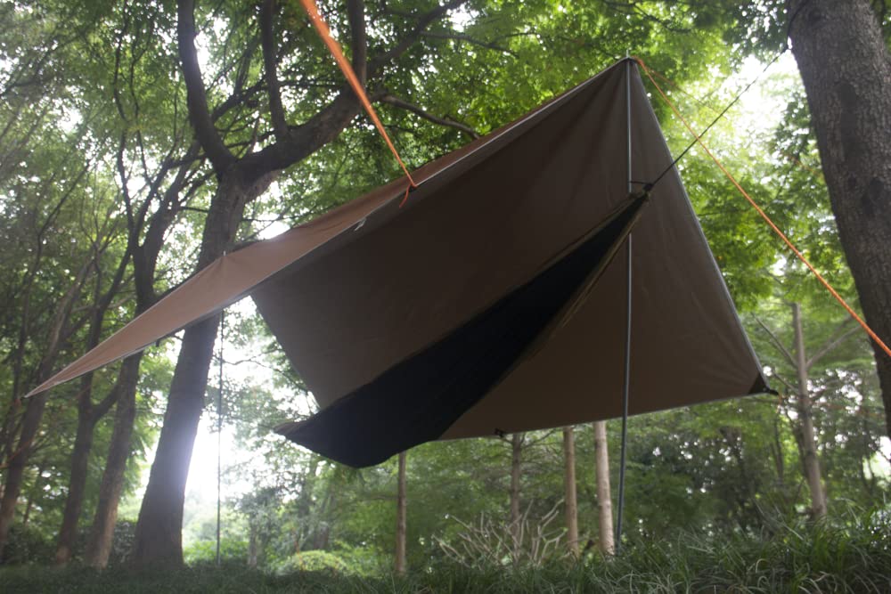 Camping Tarp, Hammock Rain Fly Waterproof Anti-UV, Lightweight Tent Tarp 10X10FT for Camping, Backpacking, Outdoor Traveling