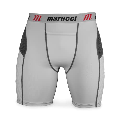 Marucci Mens Elite Shorts With Cup, X-large, White Sports, MASLCP-W-YXL, Youth Padded Slider, White, X-Large US