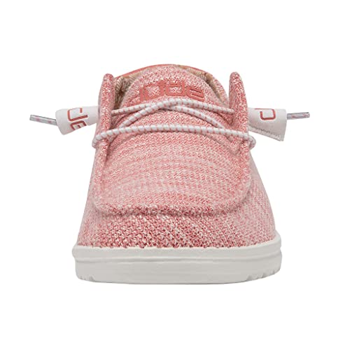 Hey Dude Women's Wendy Stretch Coral Pearl Size 6 | Women’s Shoes | Women’s Lace Up Loafers | Comfortable & Light-Weight