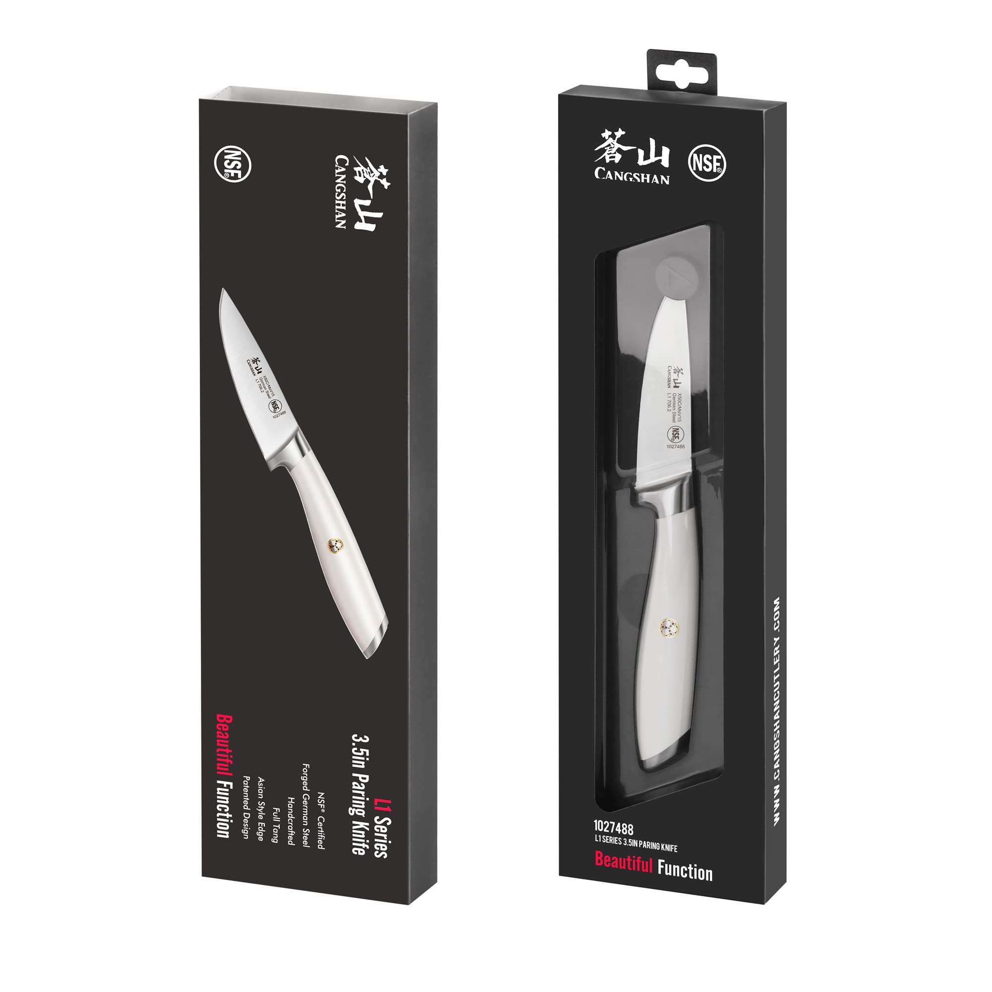 Cangshan L1 Series 1027488 German Steel Forged 3.5-inch Paring Knife