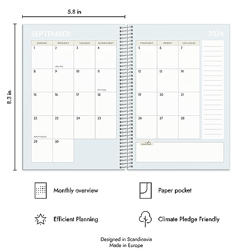 Burde Planner 2024 | Daily & Weekly Planner | Life Planner To Do | Elastic Band Closure, Hardcover | Planner 2024 | Organized living | December 18, 2023 to January 5, 2025