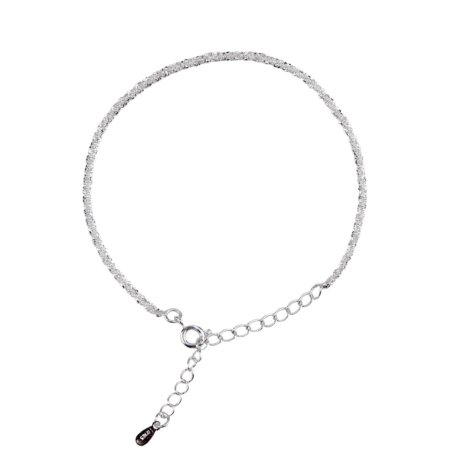 Bracelet for Women Silver Thin Small Delicate Adjustable Real 925 Sterling Silver Dainty Bracelet 6.5 - 8.5 Inch