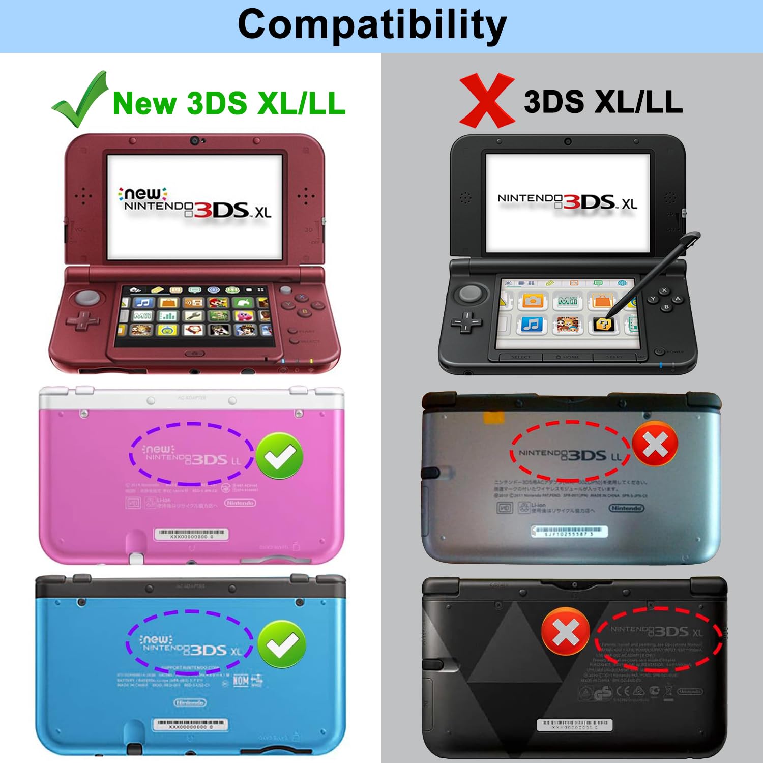 OSTENT Hard Aluminum Case Cover Skin Protector for Nintendo New 3DS LL/XL Console - Color Red