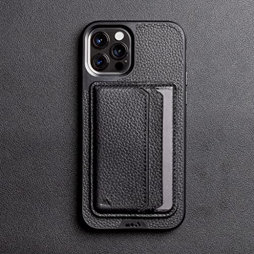 Mous β MagSafe Compatible Wallet Card Holder β Cell Phone Magnetic Wallet for iPhone 14/13/12 Series Phones β MagSafe Compatible Accessory - Black Leather