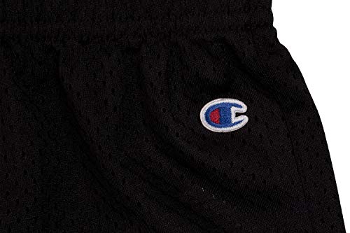 Champion Girls Heritage Foldover Mesh Running Basketball Short 2.75 Inch Inseam (Medium,Varsity Black-Mesh)