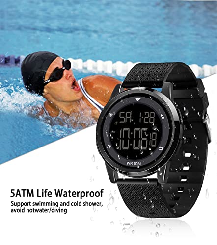 HOK Digital Sport Watch with Stopwatch Alarm Calendar, Waterproof,LED Back Light,Ultra-Thin Wrist Watch for Man and Woman