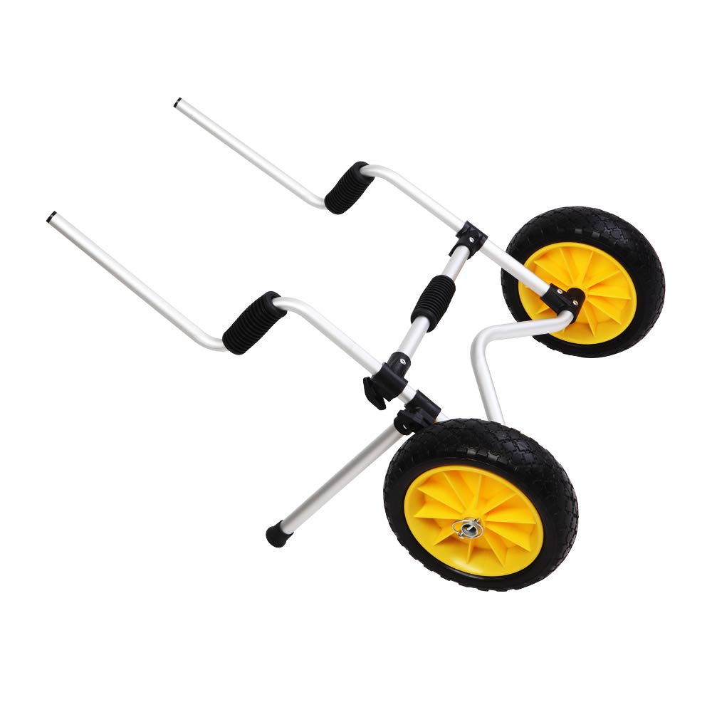 Bonnlo Kayak Dolly Scupper, Kayak Trolley Carts for Sit on Top Kayaks with Plug Holes Width Adjustable Canoe Cart with Flat-Free Wheels