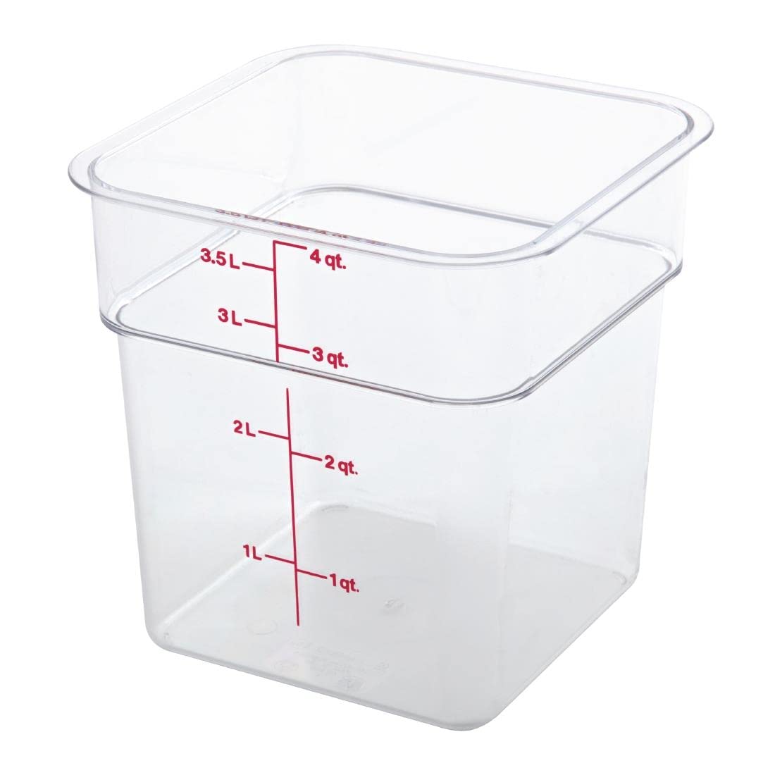 Cambro 4SFSCW135 CamSquare Food Container 4 Qt. 7-1/4 x 7-1/4 x 7-3/8 Clear - Case of 6
