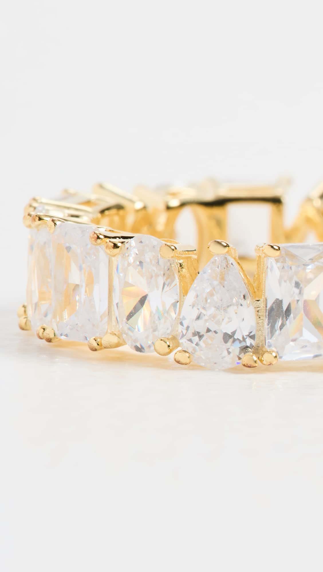 By Adina Eden Women's Multi Shape Eternity Band Ring, Gold, 6