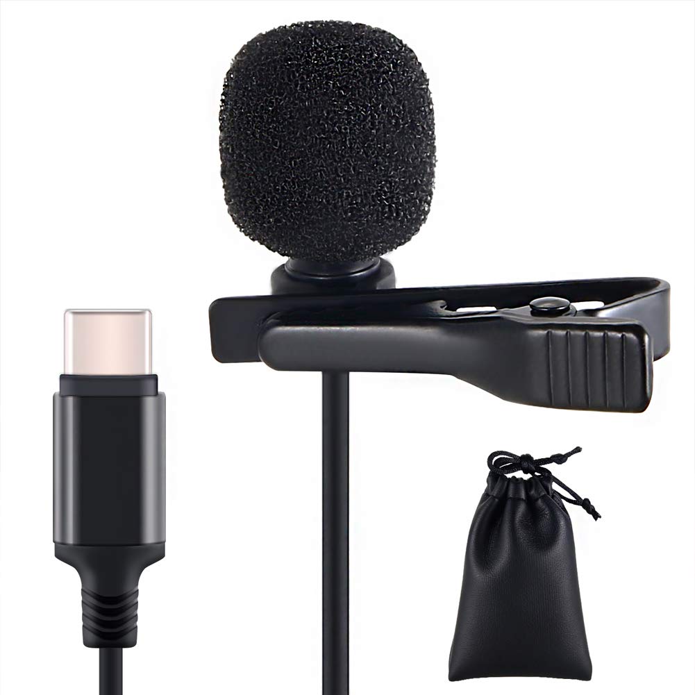 PChero Lavalier Microphone, Professional Lapel Clip-on USB Type C Interface Devices Omnidirectional Mic for YouTube TikTok Vlogging Blogging Podcast Recording Kwai Conference